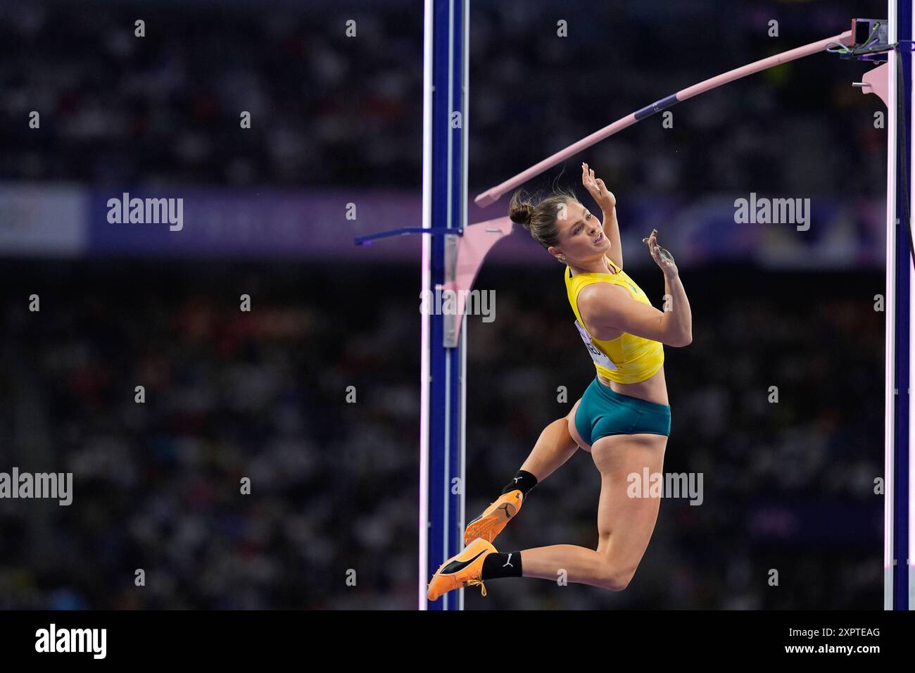 Nina Kennedy, of Australia, competes in the women's pole vault final at ...