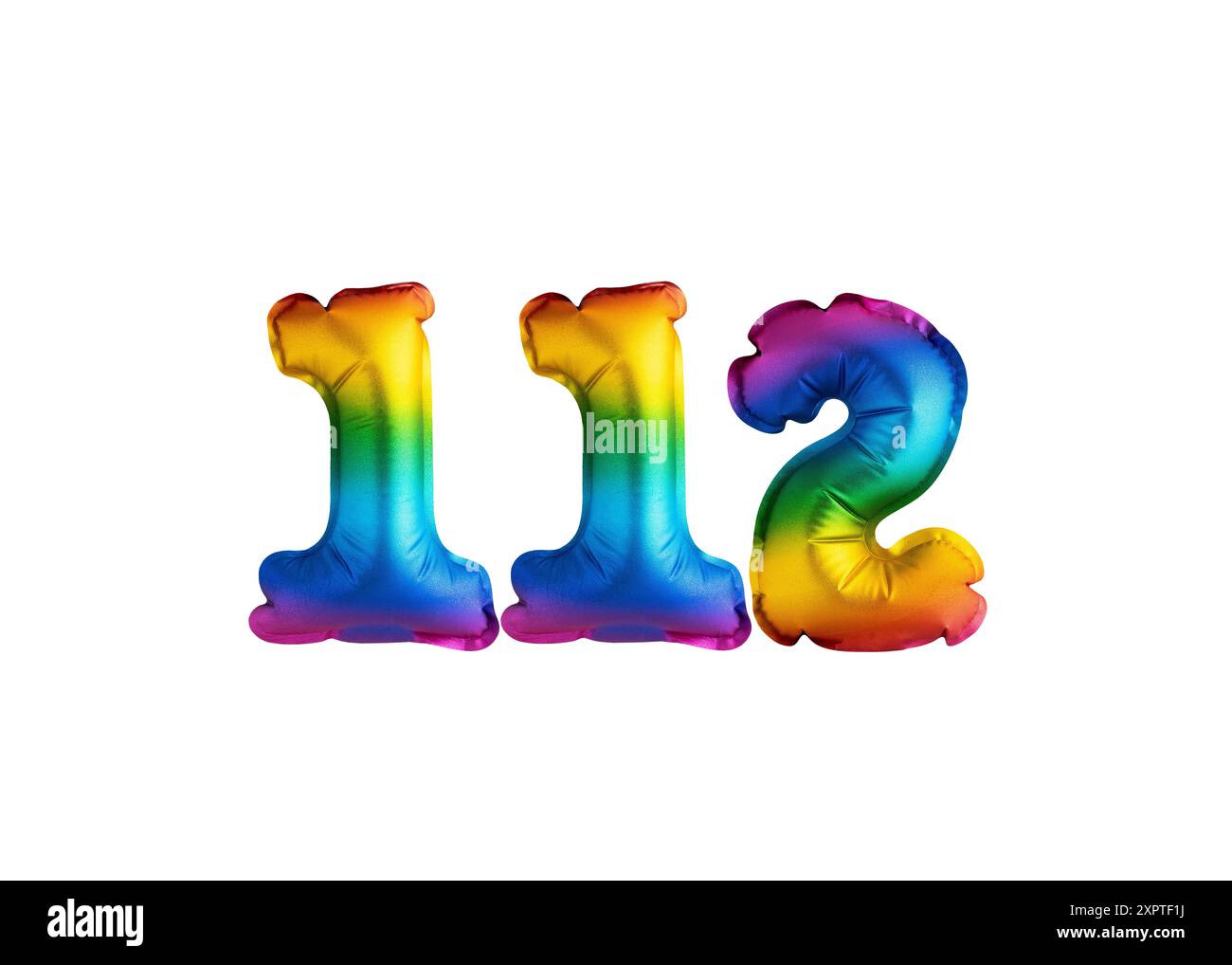 Multicolor balloon number 112 anniversary. Happy birthday ...