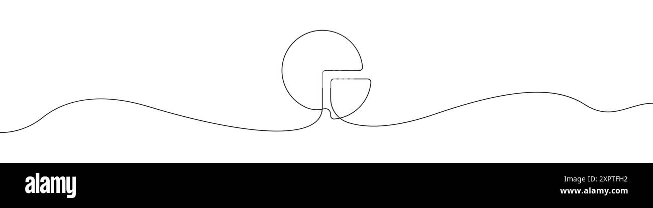 Chart icon line continuous drawing vector. One line Chart icon vector ...