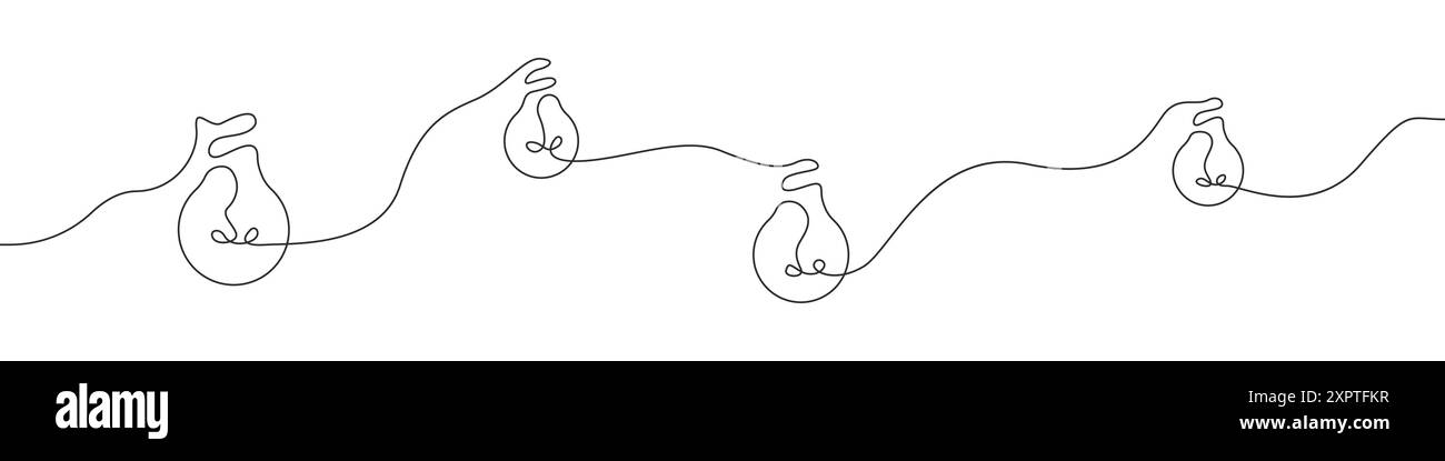 Light bulb icon line continuous drawing vector. One line Light bulb ...