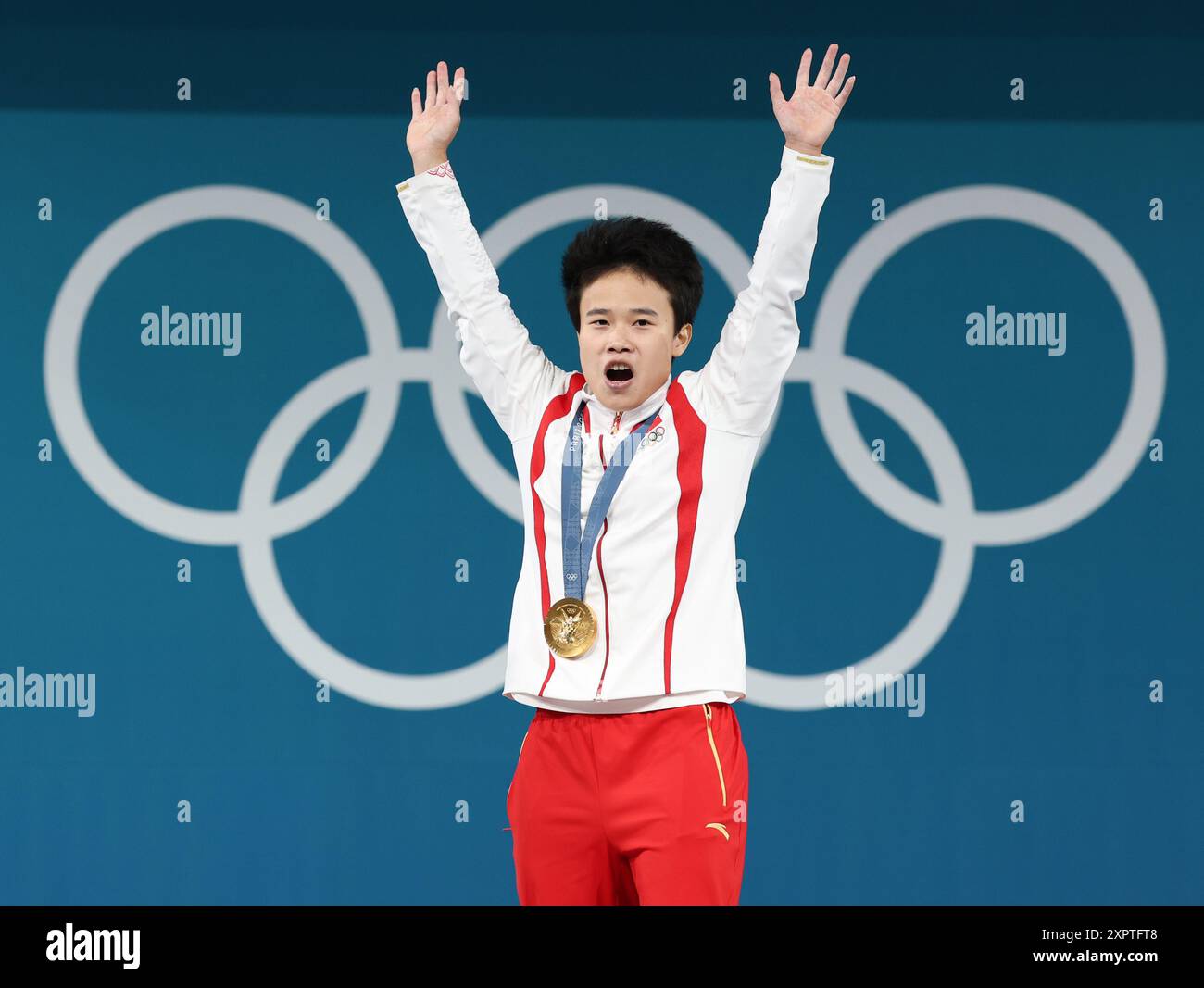 Paris, France. 7th Aug, 2024. Gold medalist Hou Zhihui of China ...