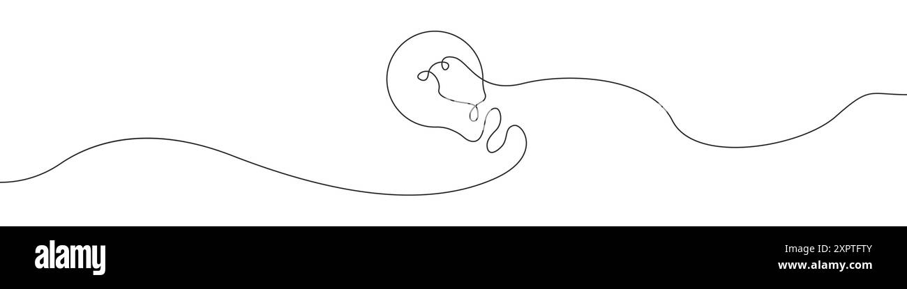 Light bulb icon line continuous drawing vector. One line Light bulb ...