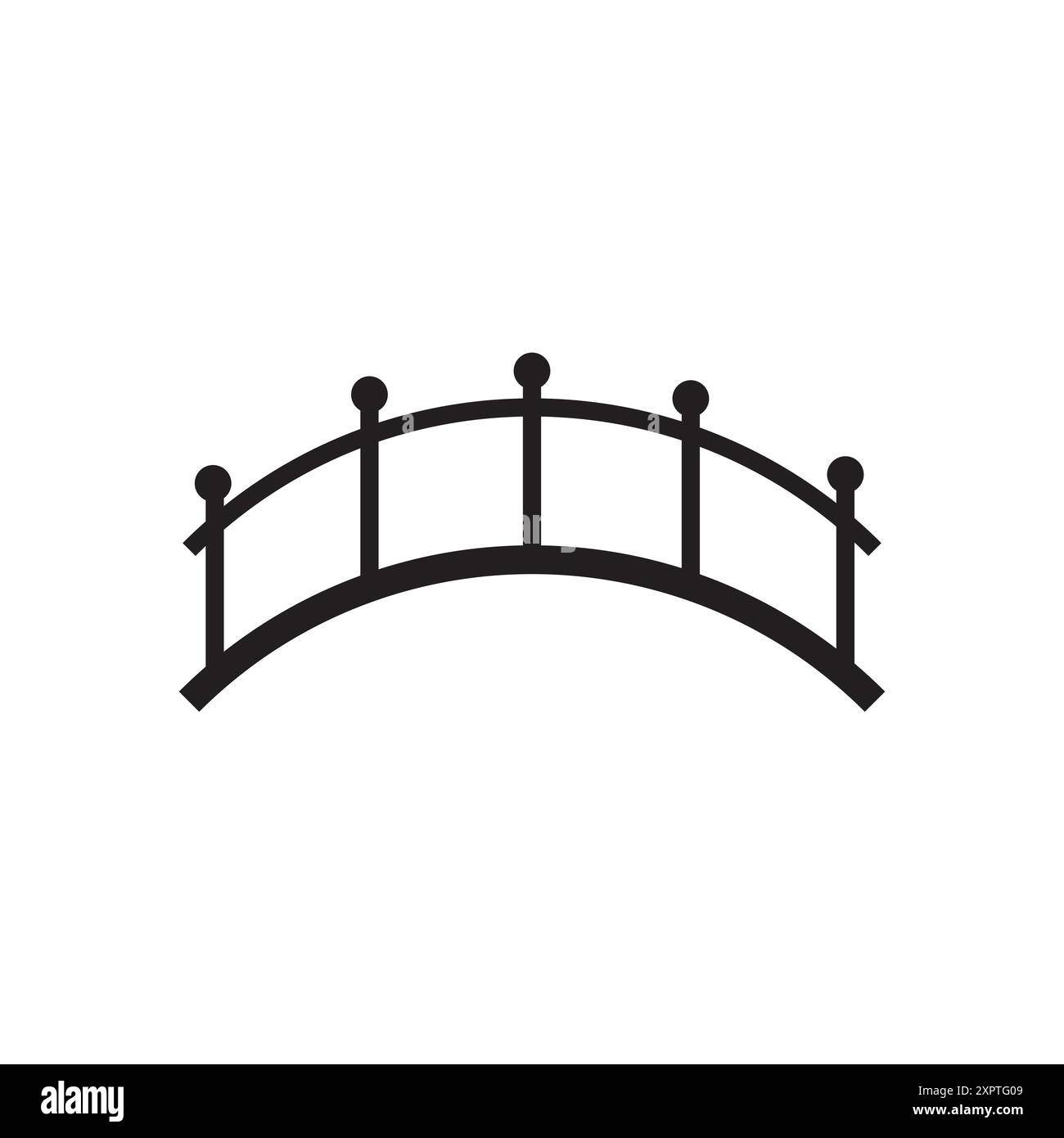 Simple bridge icon. Arched black structure. Minimalist vector art ...
