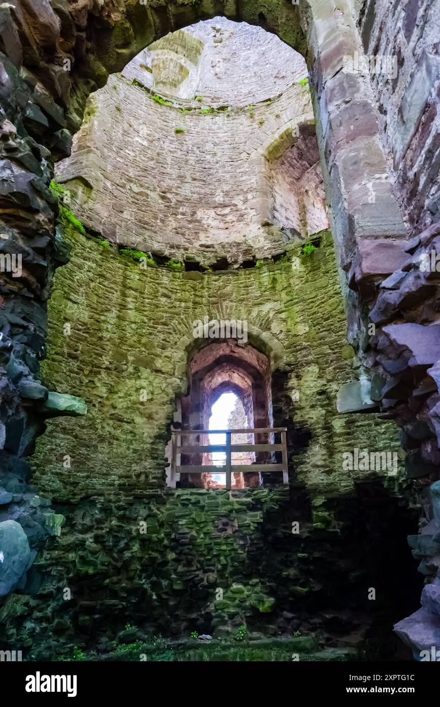 The ruined Keep of ancient Tretower Castle in Mid Wales, UK Stock Photo ...