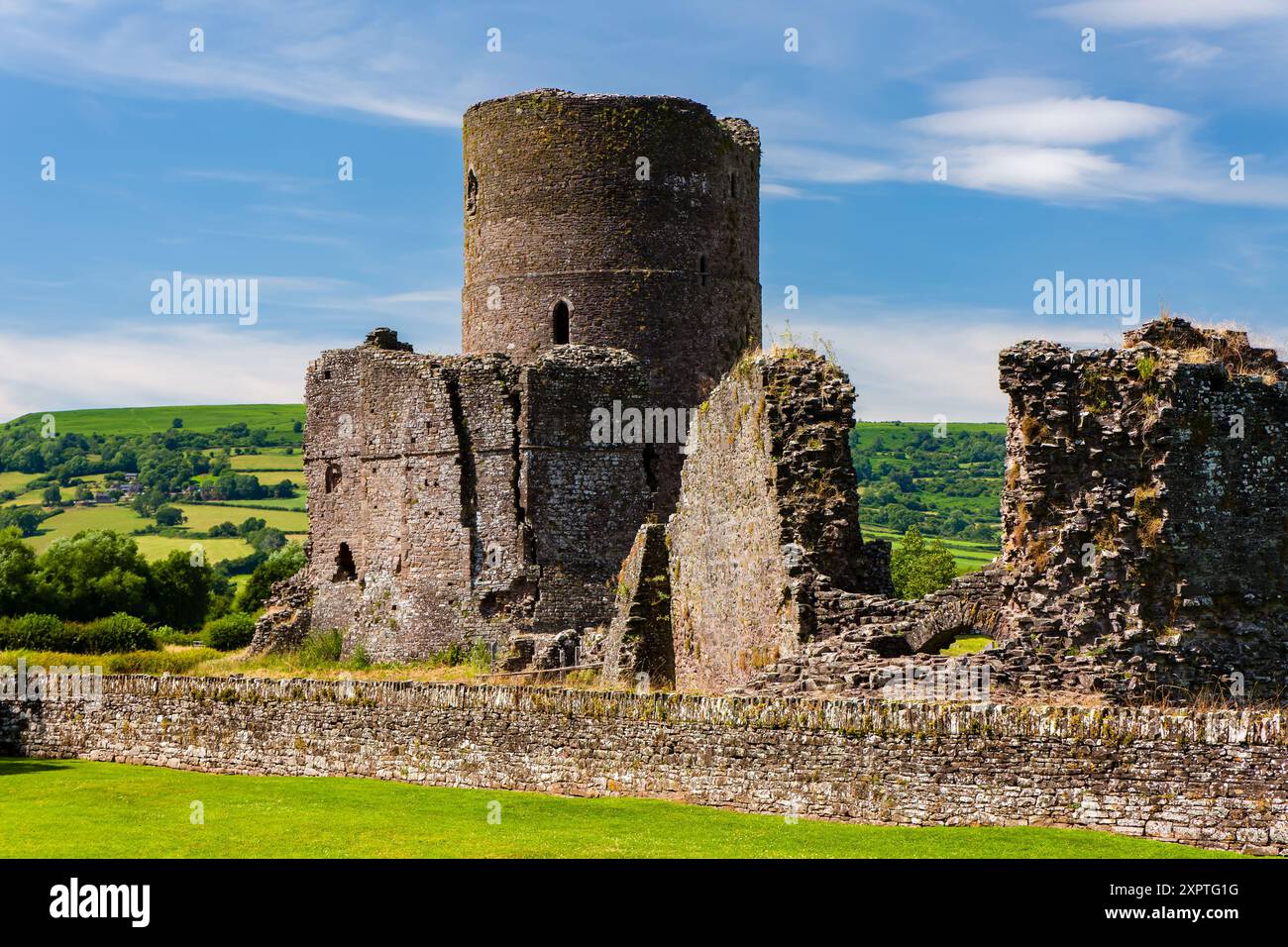 Ancient (11th century) ruins of Tretower Castle in Mid Wales Stock ...
