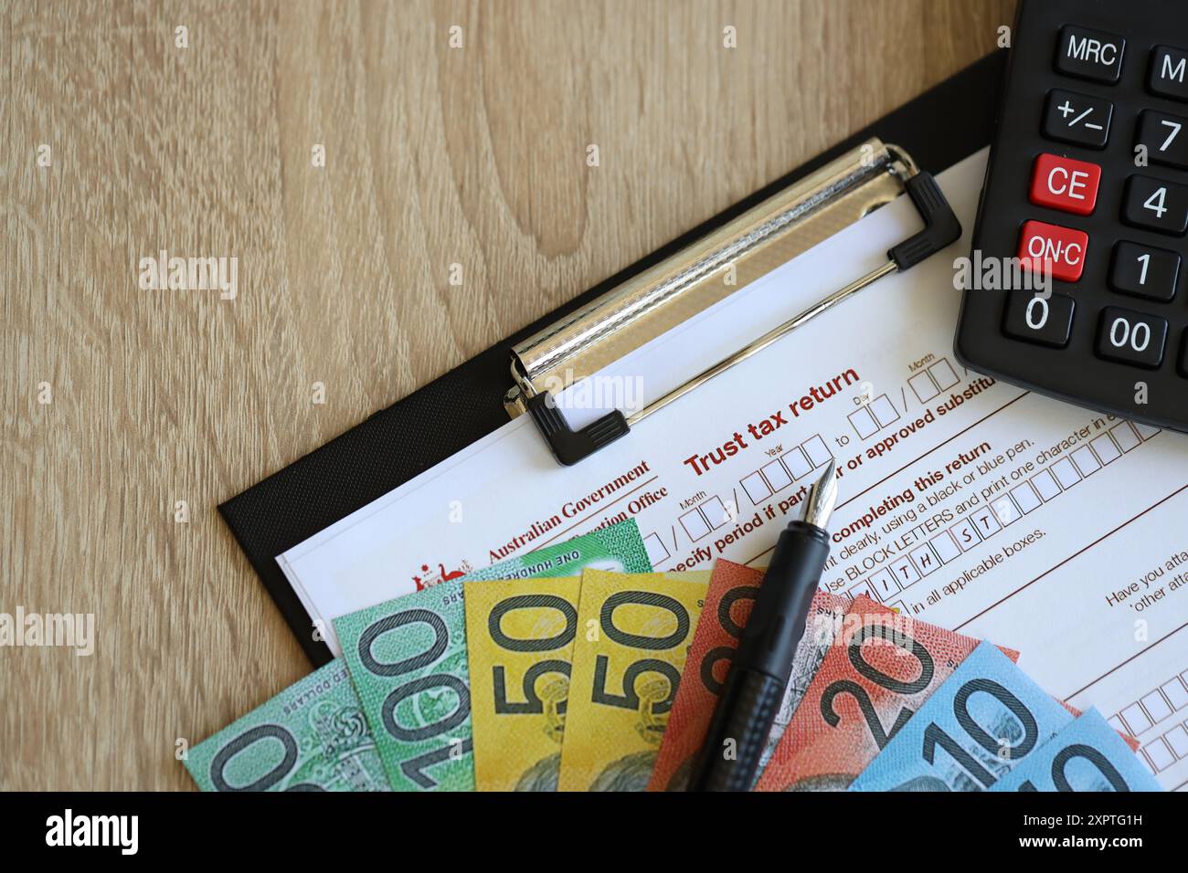 KYIV, UKRAINE - JULY 10, 2024 Australian Trust Tax Return blank form ...