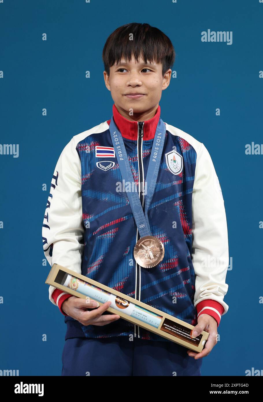 Paris, France. 7th Aug, 2024. Bronze medalist Surodchana Khambao of ...