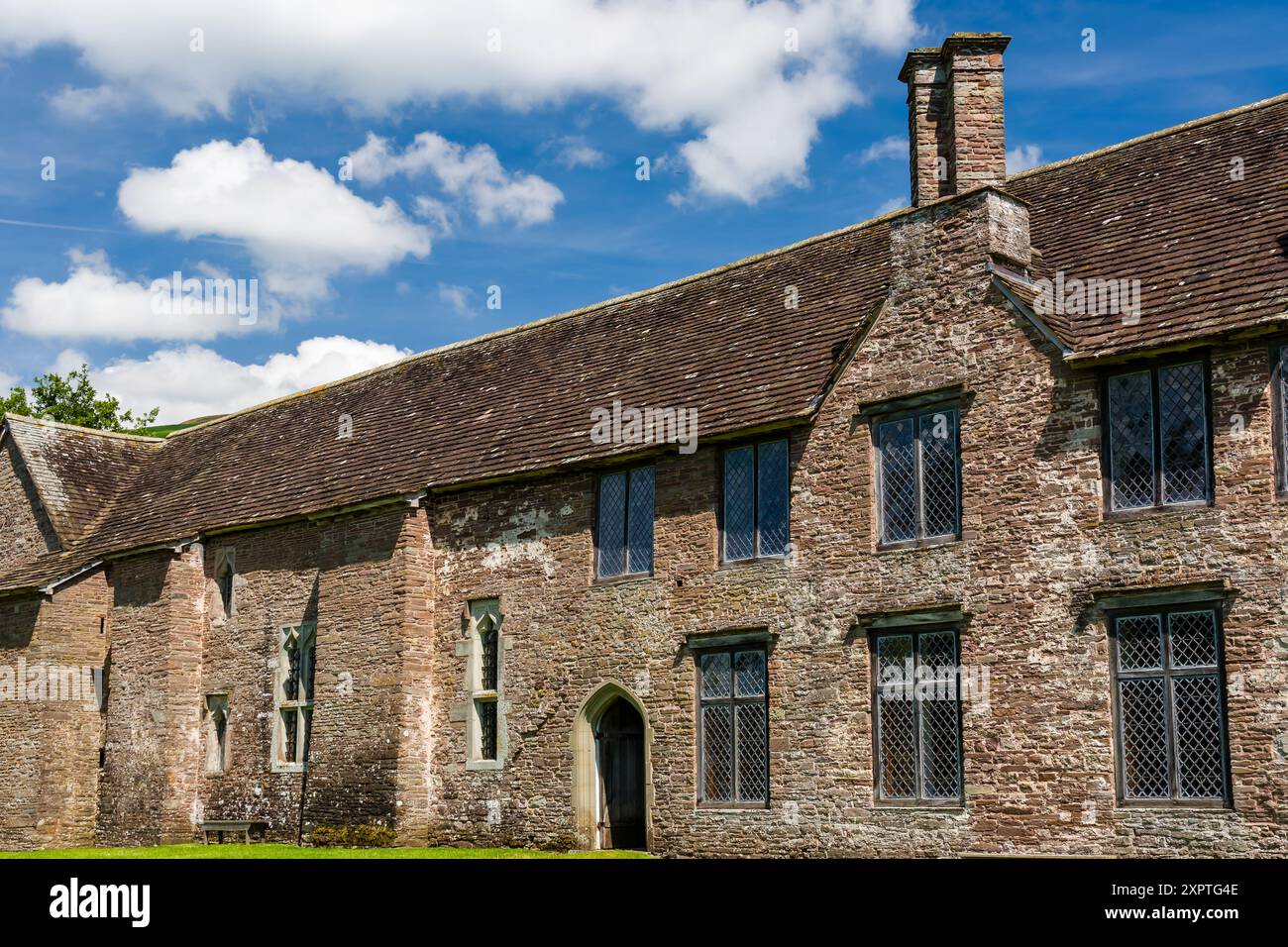Exterior of the medieval fortified manor house of Tretower Court in Mid ...