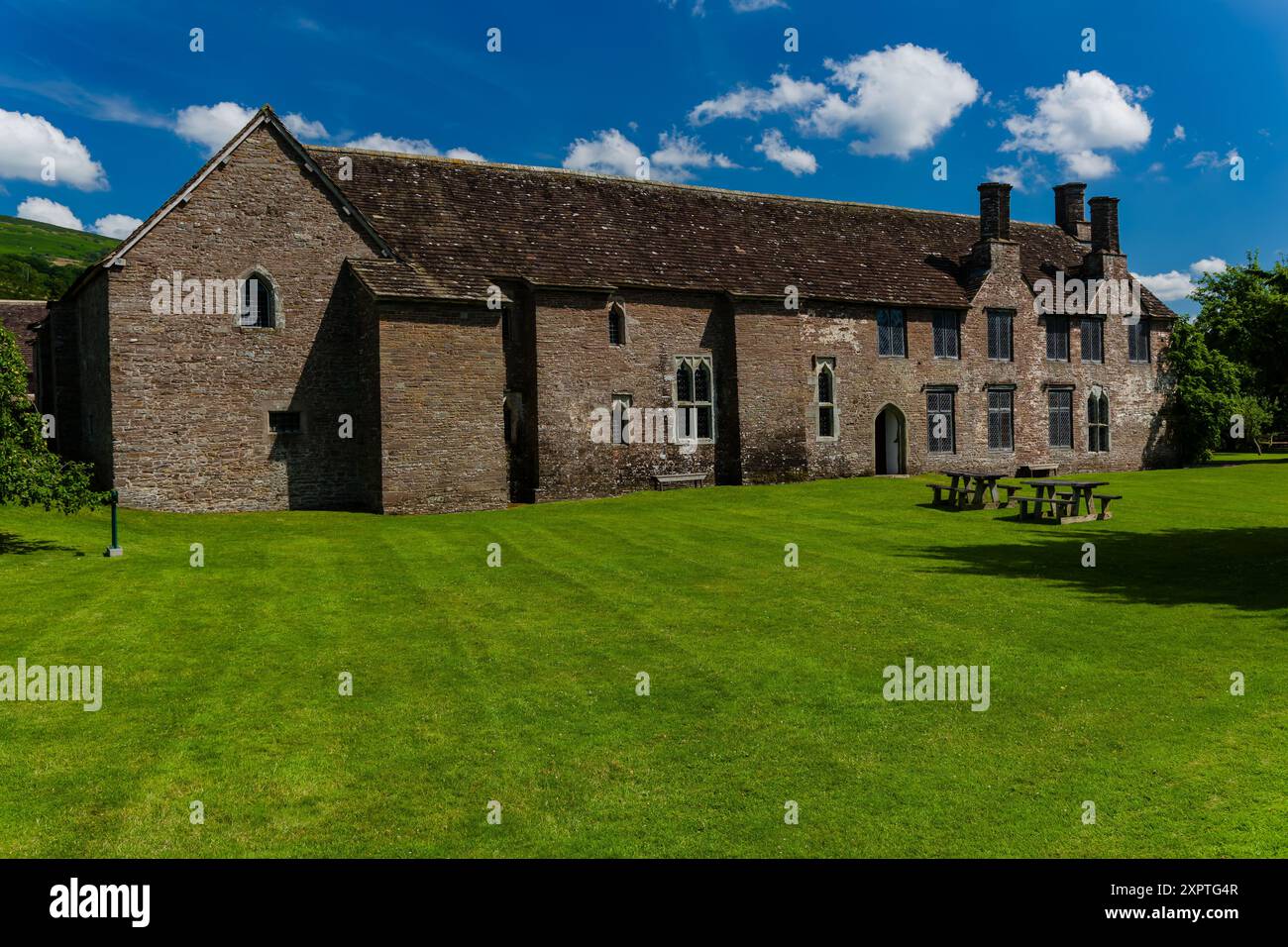 Exterior of the medieval fortified manor house of Tretower Court in Mid ...