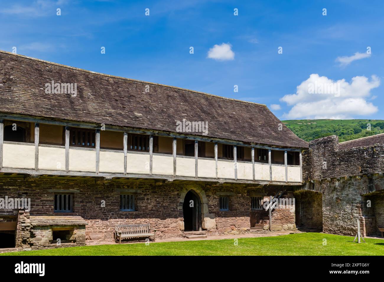 Exterior of the medieval fortified manor house of Tretower Court in Mid ...