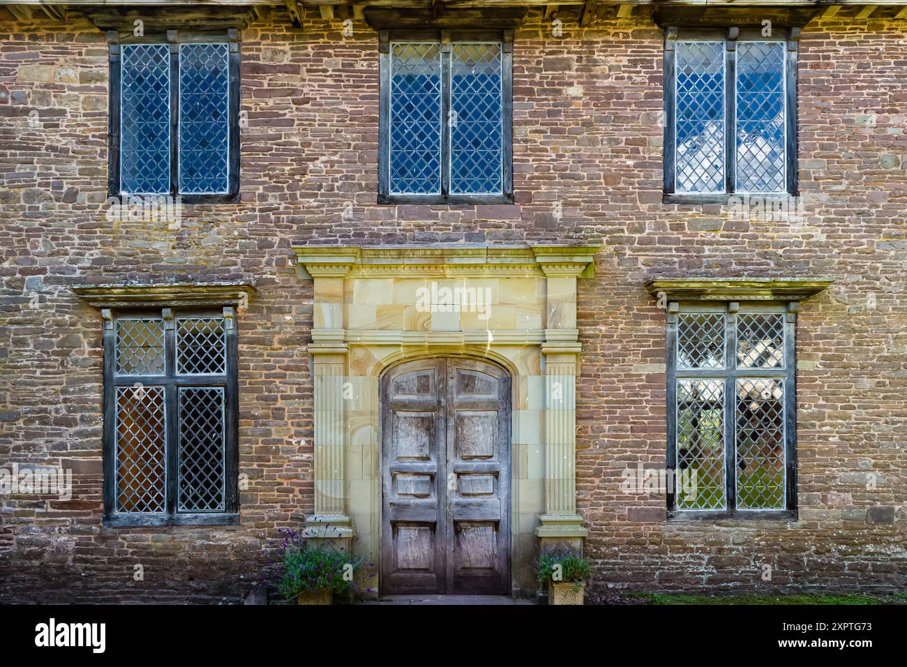 Exterior of the medieval fortified manor house of Tretower Court in Mid ...
