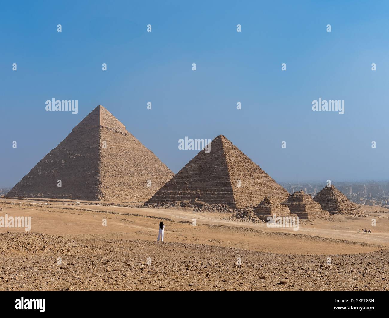 Panoramic view Pyramid of Giza , Keops and Kefren in El Cairo Egypt ...