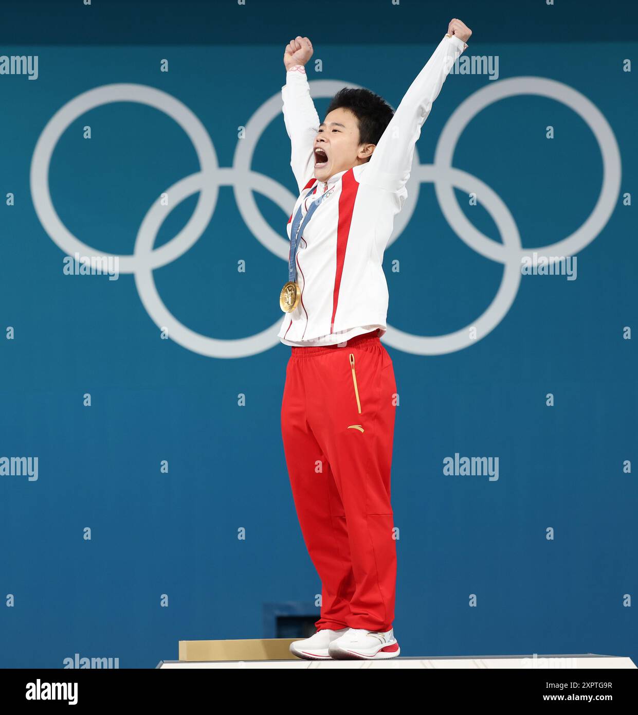 Paris, France. 7th Aug, 2024. Gold medalist Hou Zhihui of China ...