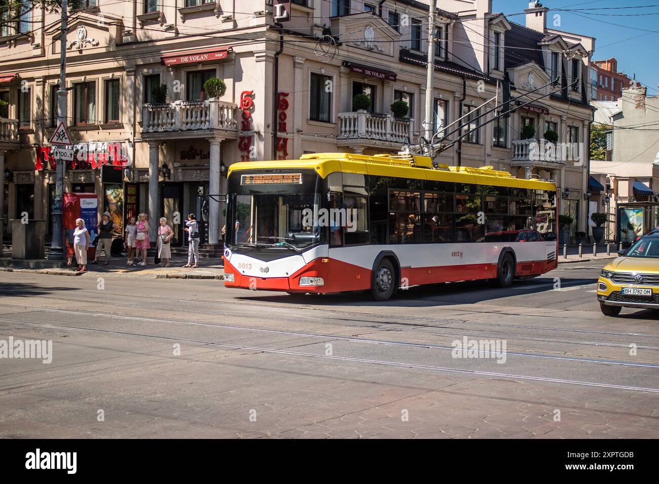 Odesa, Ukraine, August 07, 2024 bus rolling on the streets of Odesa ...