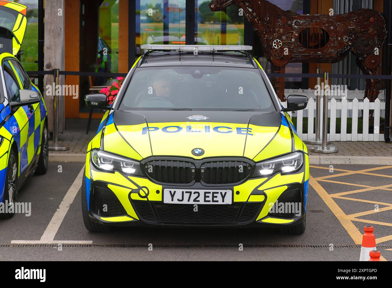 Police cars on display at the Cops & Cars Show at The Motorist in Leeds ...