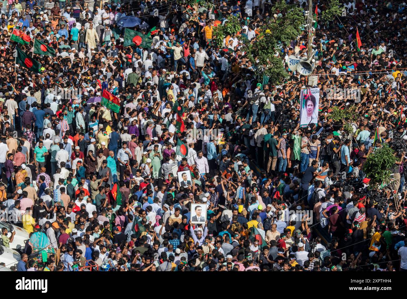 Bangladesh National Party (BNP) supporters gather at their party office ...
