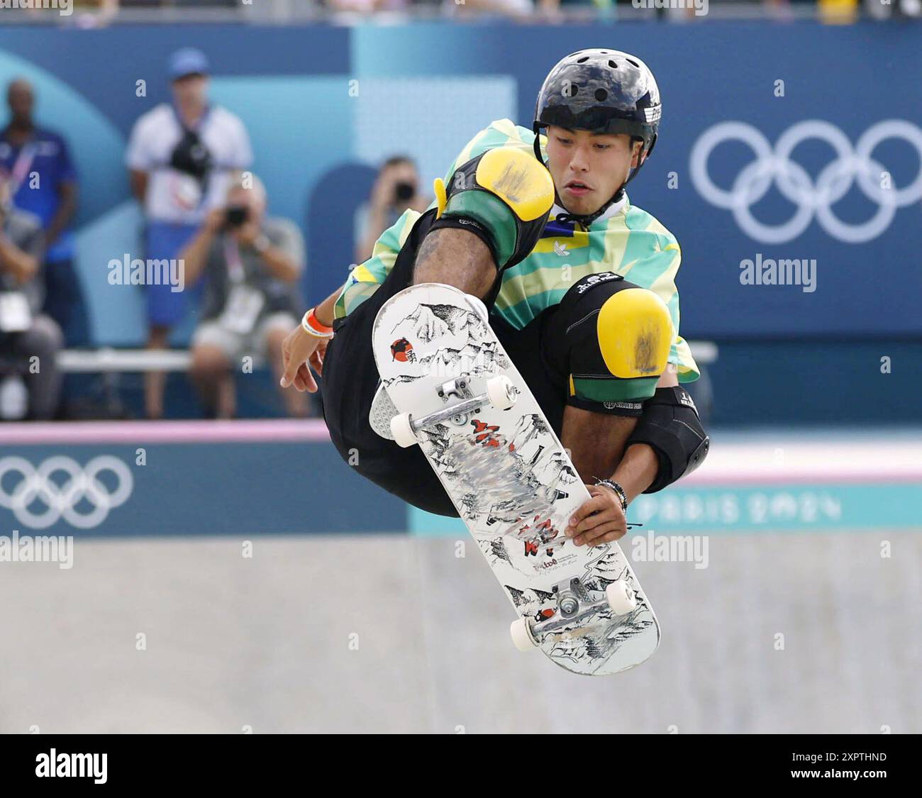 Augusto Akio of Brazil competes en route to winning bronze in the men's ...