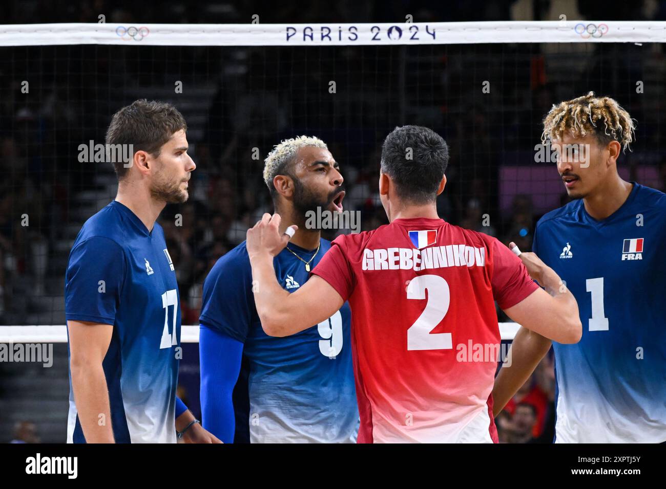 NGAPETH Earvin ( 9 - France ) and France players celebrate, Volleyball ...