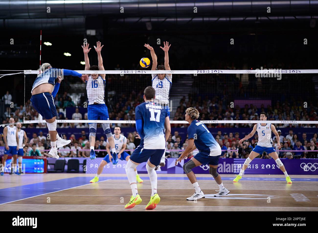 NGAPETH Earvin ( 9 - France ) and ROMANO Yuri ( 16 - Italy ), RUSSO ...
