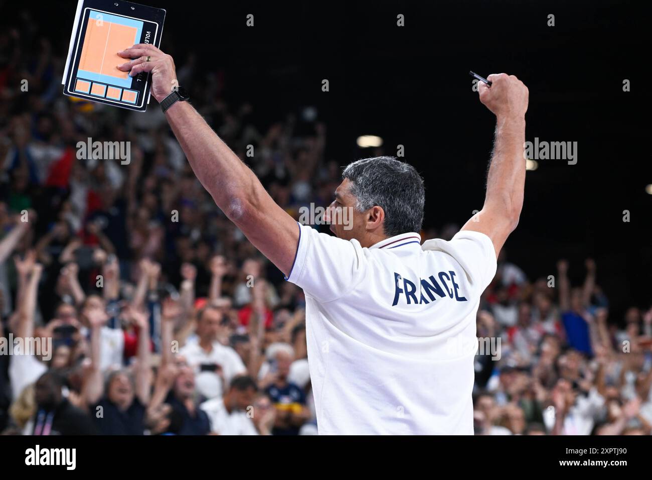 GIANI Andrea ( coach France ) celebrates, Volleyball, Men's Semifinals ...