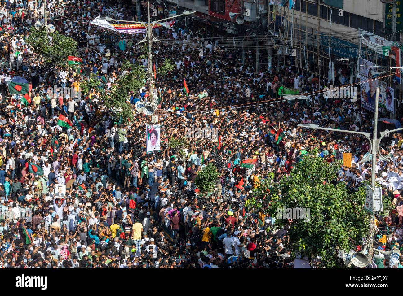 Bangladesh National Party (BNP) supporters gather at their party office ...