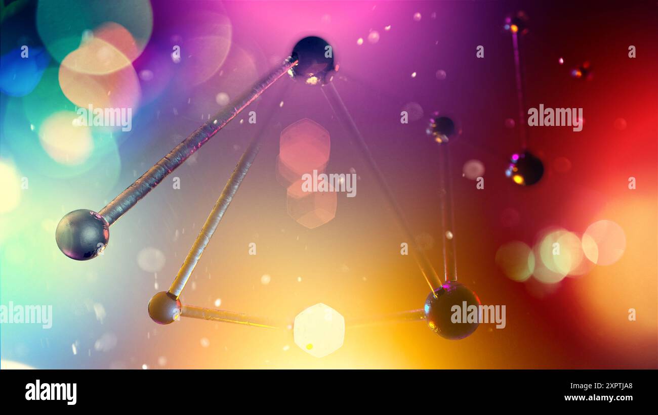 Anatomical structure seen under the microscope, multicolored with blur ...