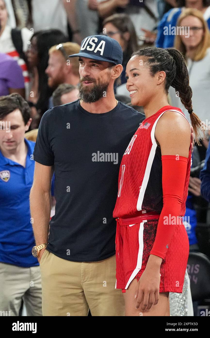 Paris, France. 07th Aug, 2024. Napheesa Collier (11) of the U.S. poses ...