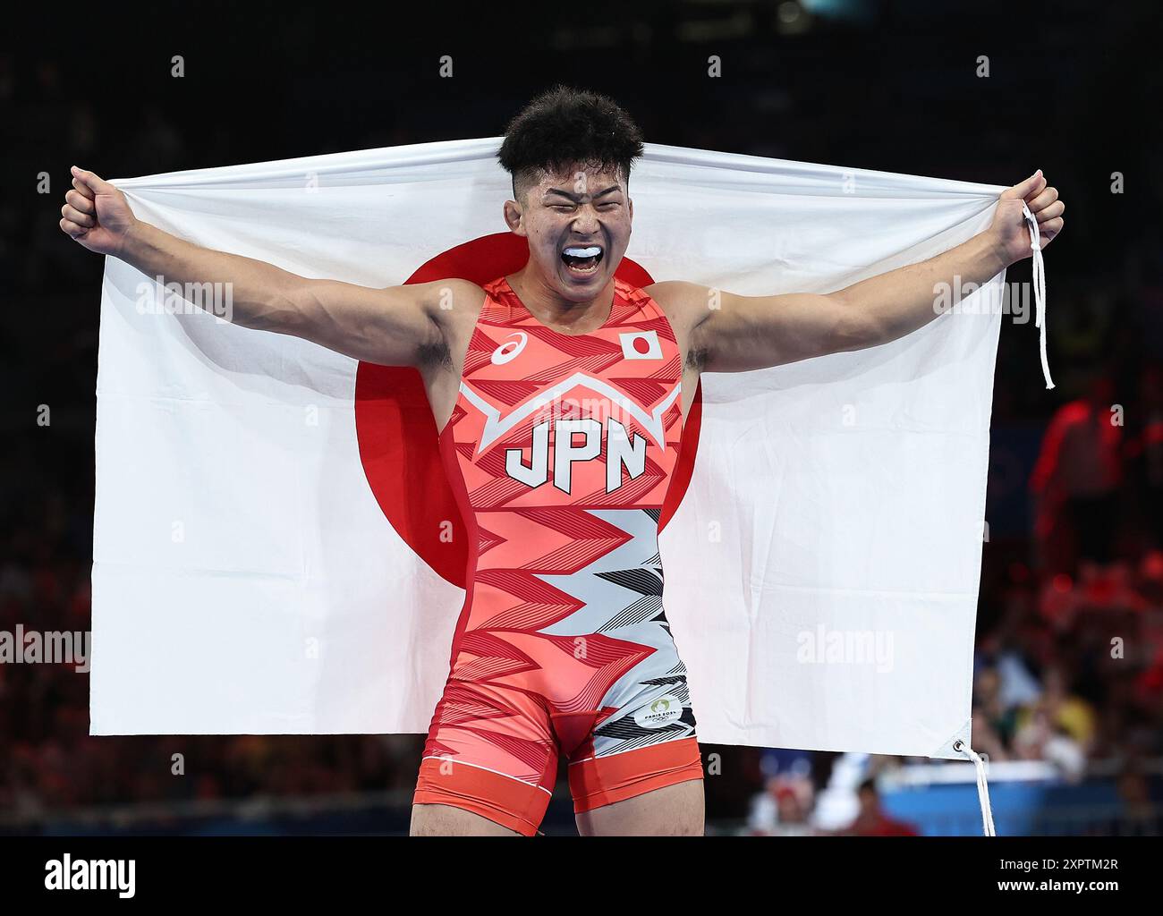 Paris, France. 7th Aug, 2024. Kusaka Nao of Japan celebrates after ...