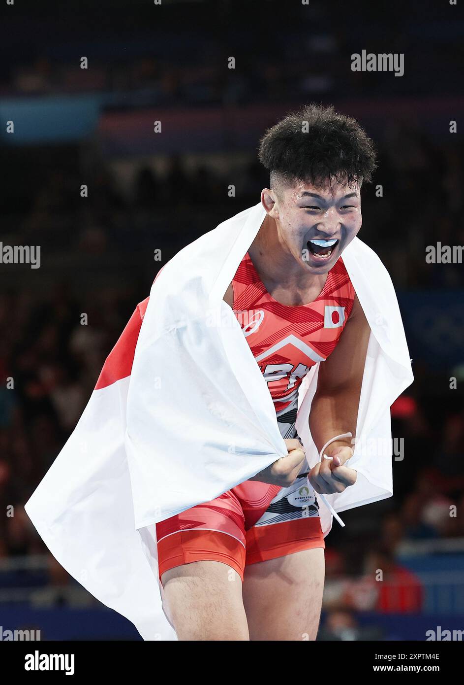 Paris, France. 7th Aug, 2024. Kusaka Nao of Japan celebrates after ...