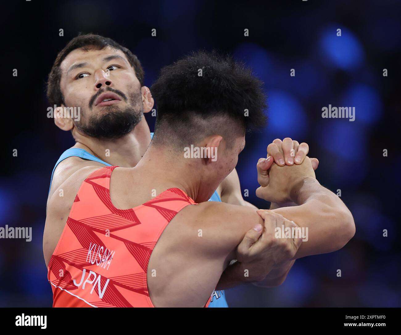 Paris, France. 7th Aug, 2024. Kusaka Nao (front) of Japan competes with ...