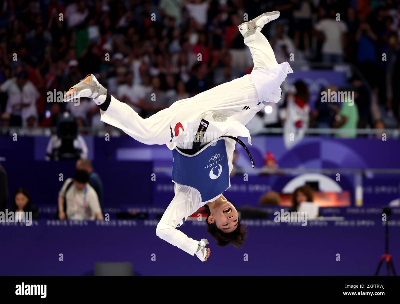 Paris, France. 7th Aug, 2024. Park Taejoon of South Korea celebrates ...
