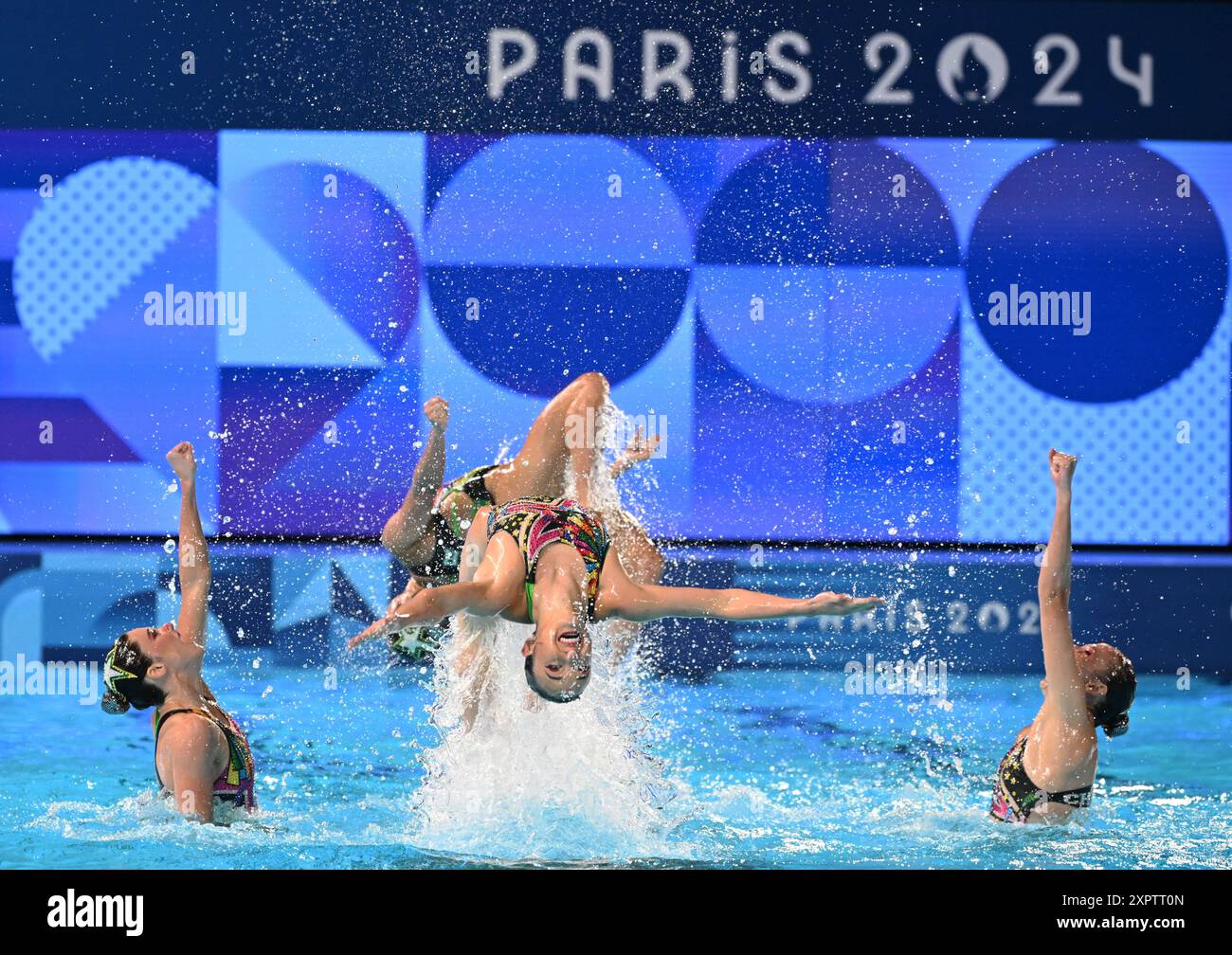 PARIS - FRANCE August 7, 2024 - Olympic Games, Synchronized Swimming ...