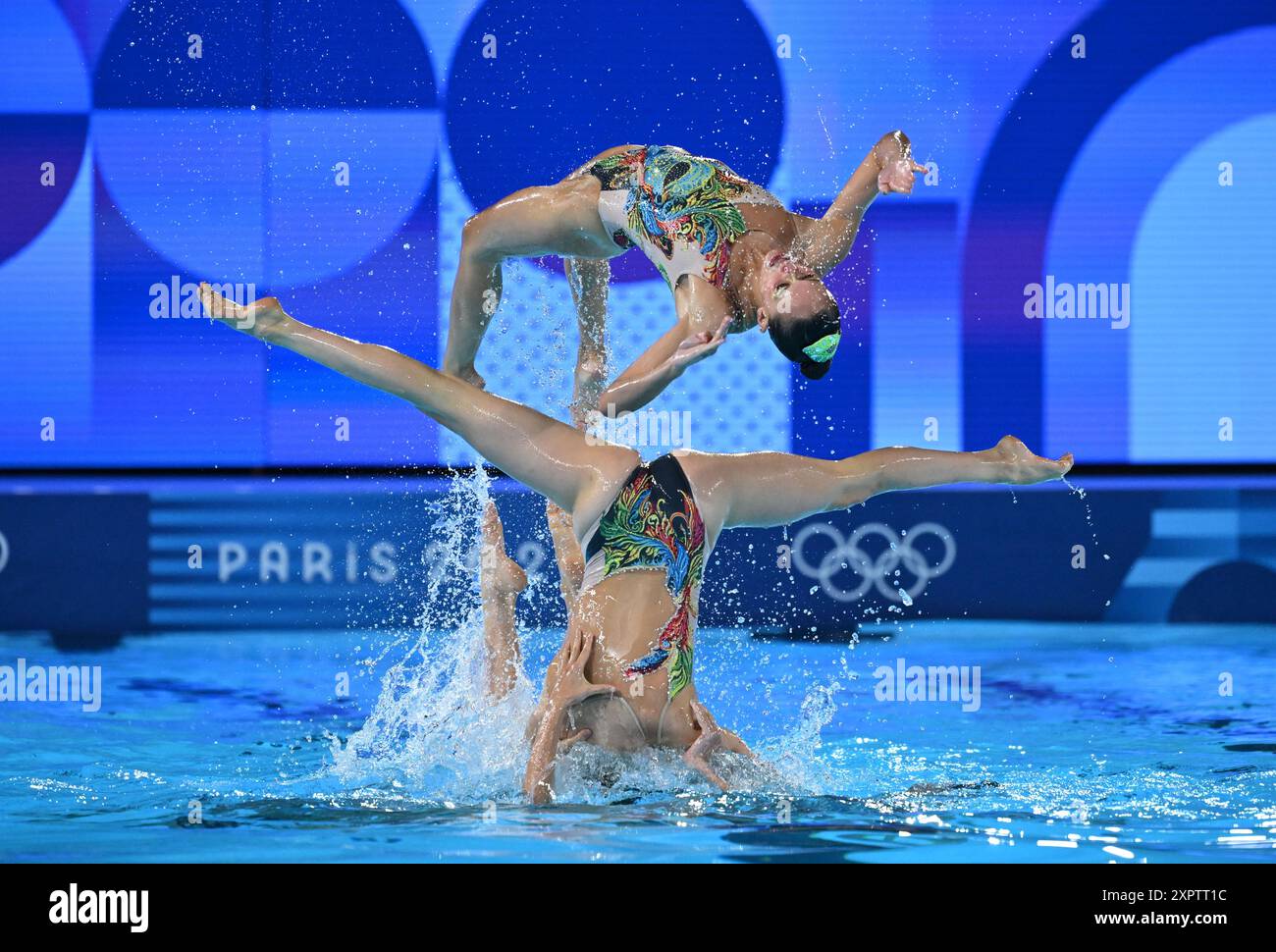 PARIS - FRANCE August 7, 2024 - Olympic Games, Synchronized Swimming ...