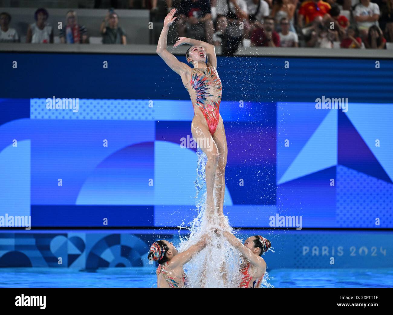 PARIS - FRANCE August 7, 2024 - Olympic Games, Synchronized Swimming ...