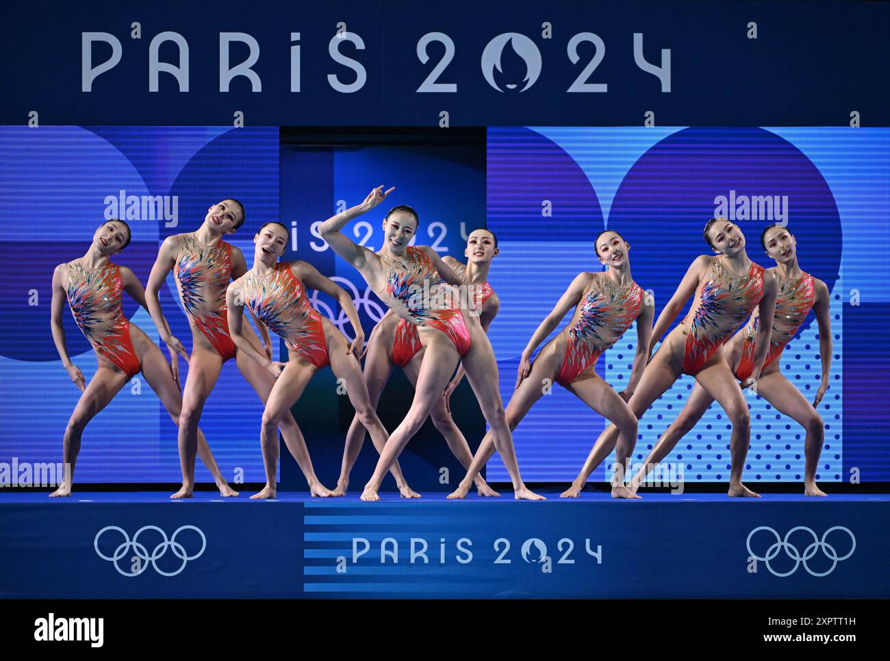 PARIS - FRANCE August 7, 2024 - Olympic Games, Synchronized Swimming ...
