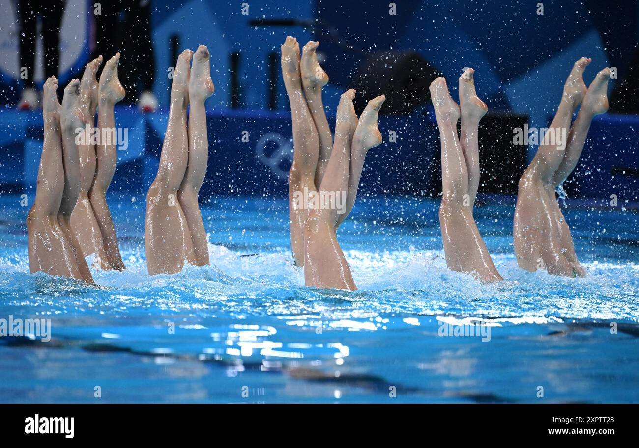 PARIS - FRANCE August 7, 2024 - Olympic Games, Synchronized Swimming ...