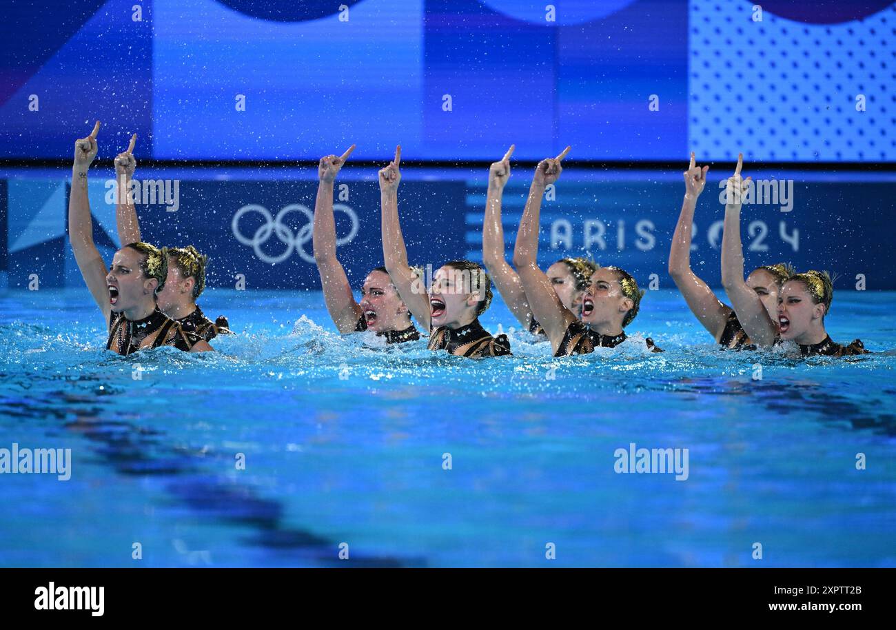 PARIS - FRANCE August 7, 2024 - Olympic Games, Synchronized Swimming ...