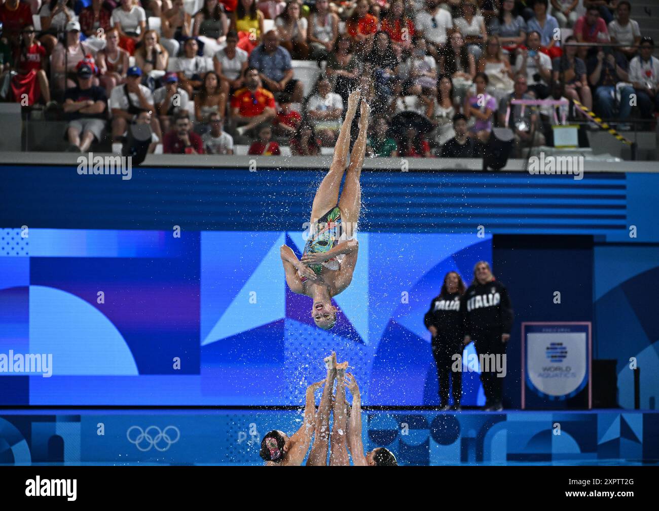 PARIS - FRANCE August 7, 2024 - Olympic Games, Synchronized Swimming ...