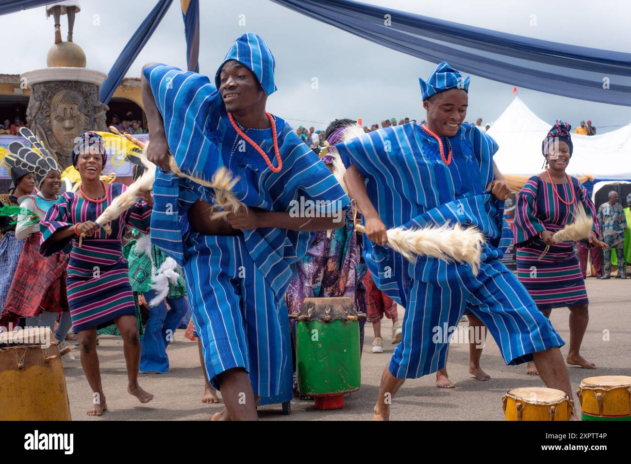 A music dance group entertain the Ogoga of Ikere and guests during the ...
