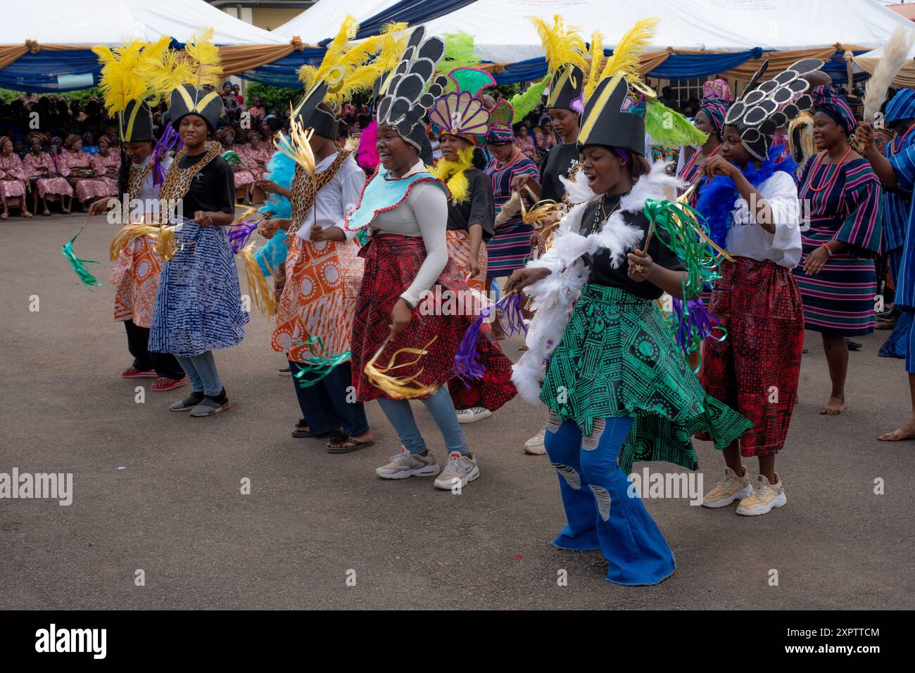 A music dance group entertain the Ogoga of Ikere and guests during the ...