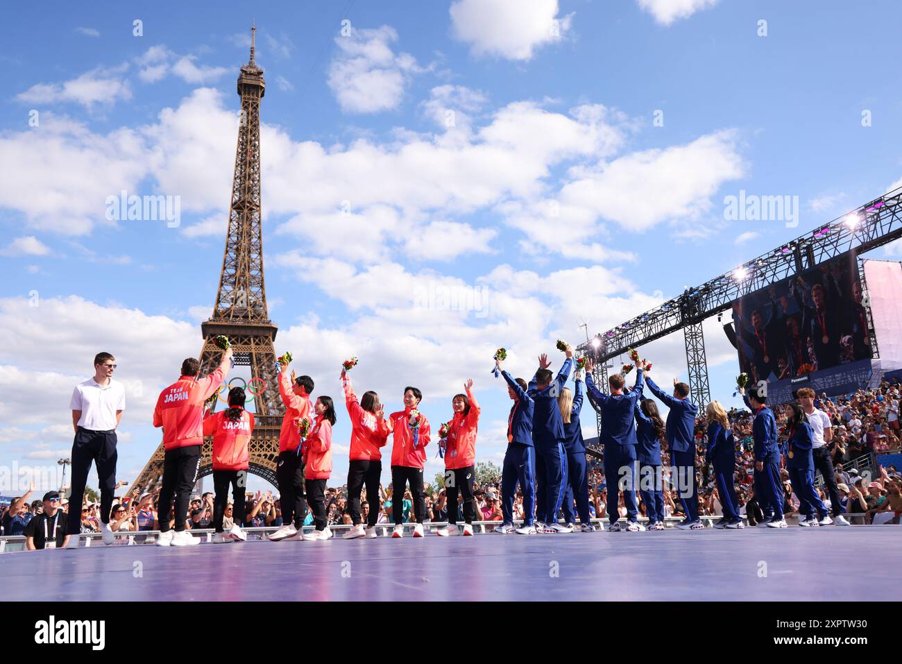 (L to R) Takeru Komatsubara, Misato Komatsubara, Ryuichi Kihara, Riku ...