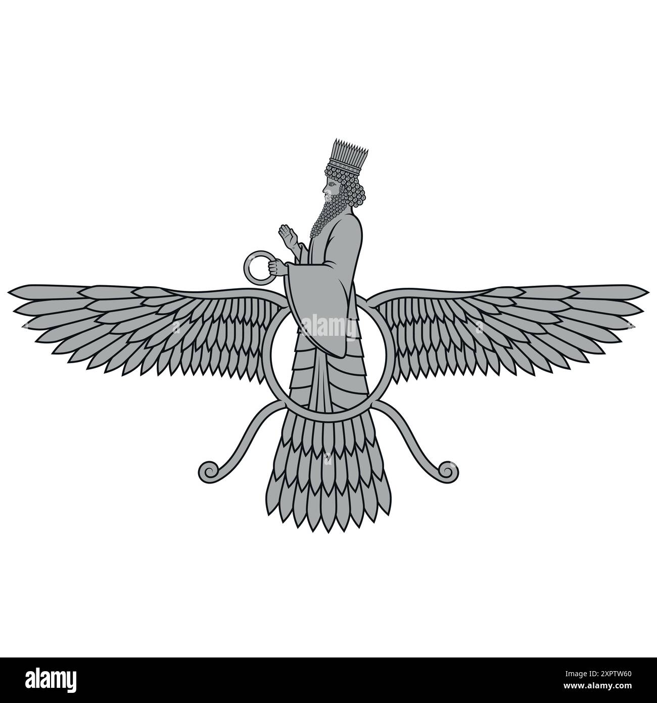 Vector design of Faravahar symbol, Zoroastrian religion symbol ...