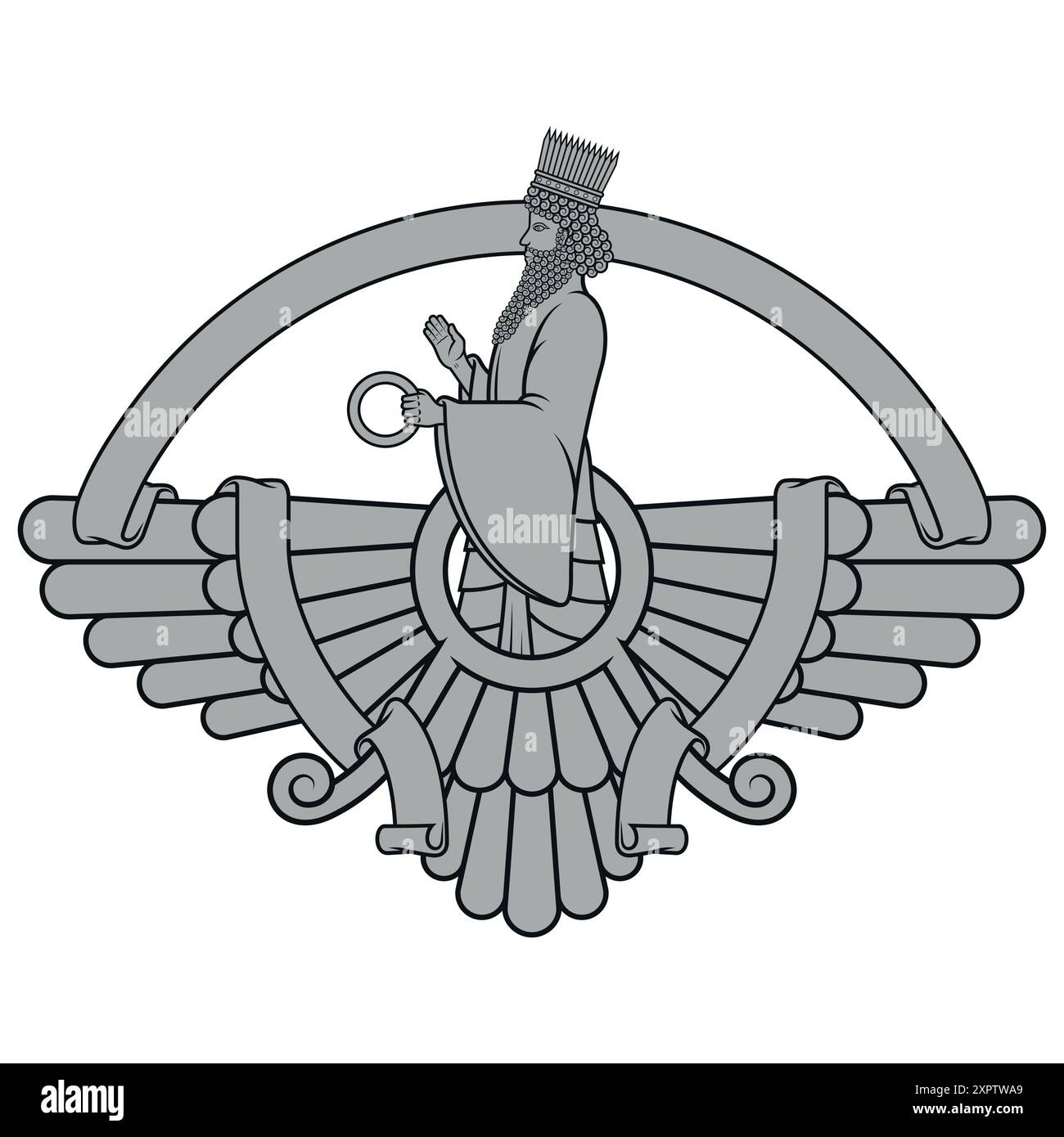 Vector design of Faravahar symbol, symbol of Zoroastrian religion ...