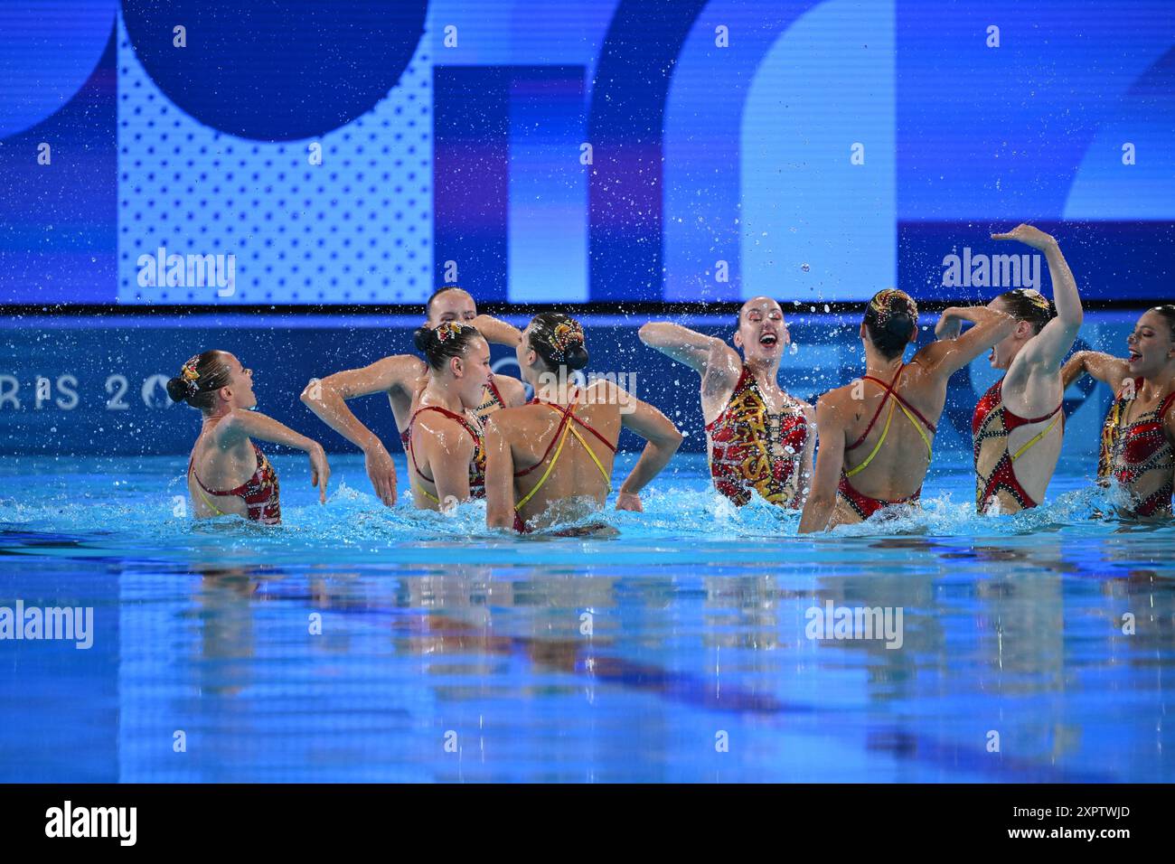 PARIS - FRANCE August 7, 2024 - Olympic Games, Synchronized Swimming ...