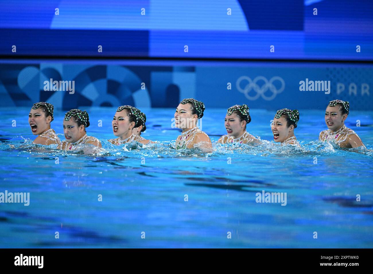 PARIS - FRANCE August 7, 2024 - Olympic Games, Synchronized Swimming ...