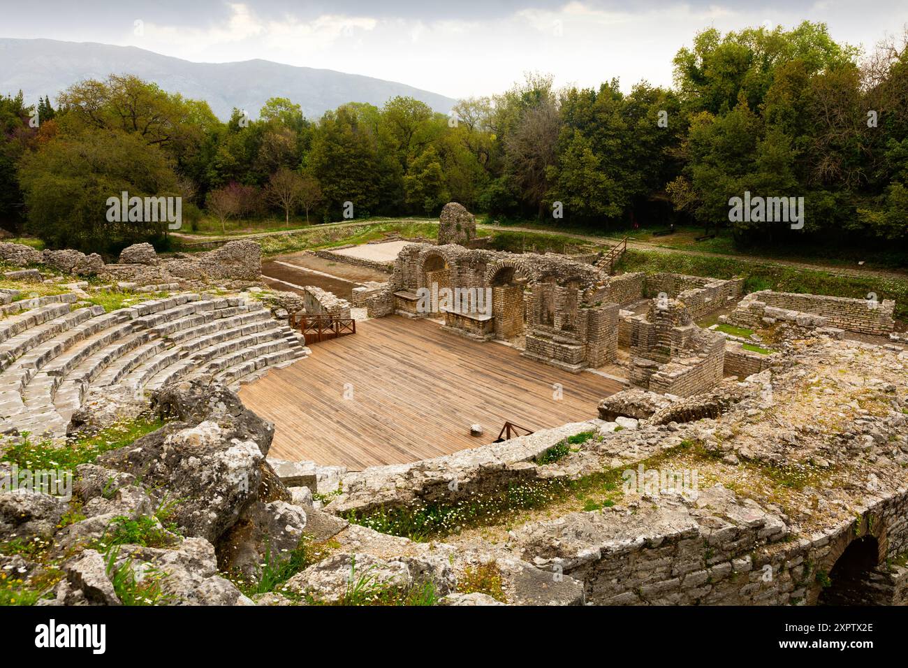 Amphitheater of ancient Baptistery at Butrint, Albania Stock Photo - Alamy