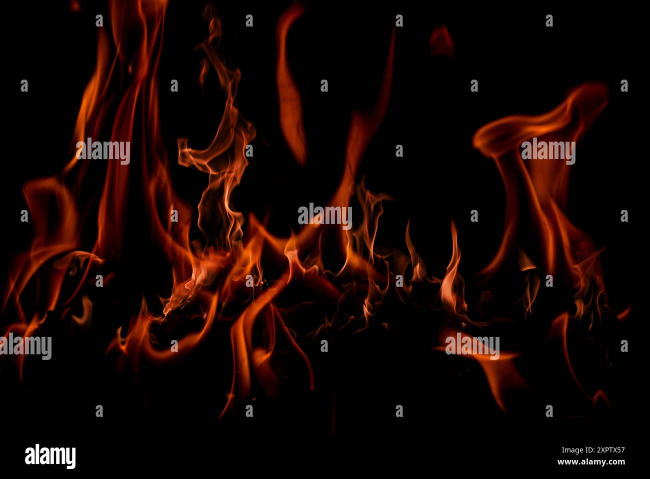 Texture of fire on black background. Hell bonfire. Texture of fire on a ...