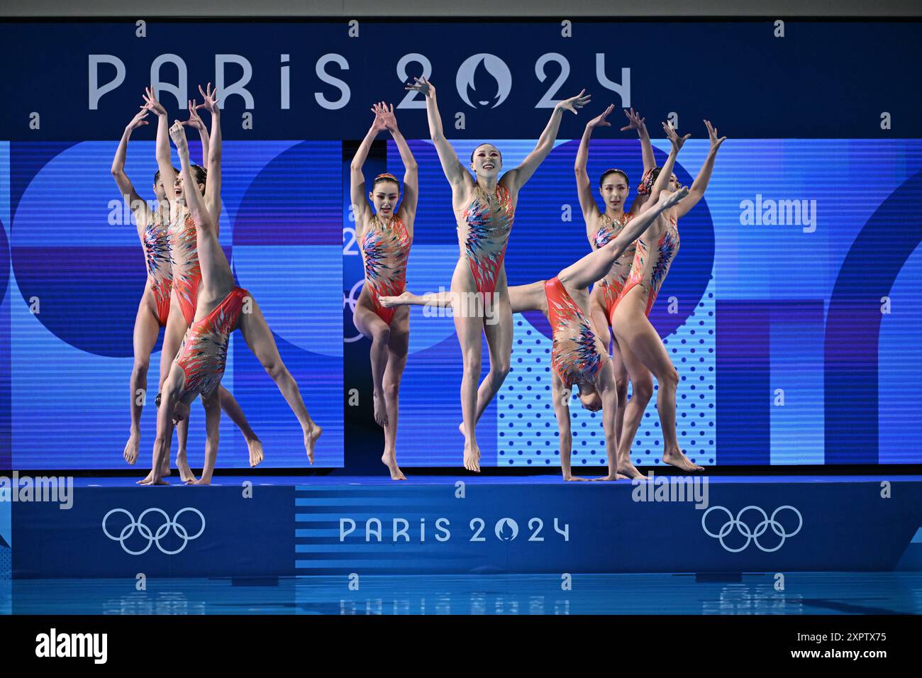 PARIS - FRANCE August 7, 2024 - Olympic Games, Synchronized Swimming ...