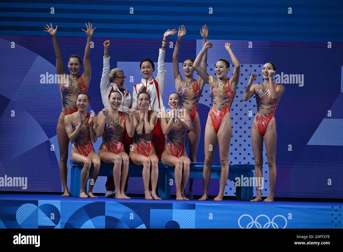 PARIS - FRANCE August 7, 2024 - Olympic Games, Synchronized Swimming ...
