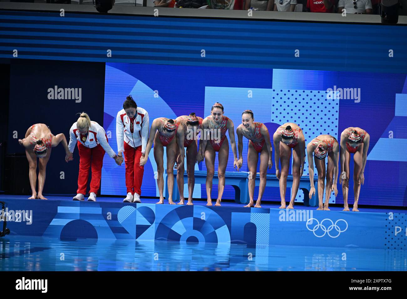 PARIS - FRANCE August 7, 2024 - Olympic Games, Synchronized Swimming ...